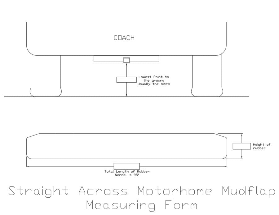 Duraflap Motorhome Mud Flap with Straight-Top and Custom Text Custom ...