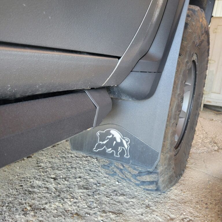 Duraflap Chevy 2500 ZR2 Rear flaps with Bison weights & color behind ...